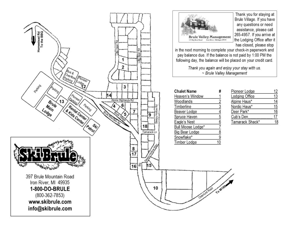 Ski Brule Village Map
