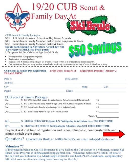 Cub Scout Day At Ski Brule - Cub Scouts & Family Discounted Lift Tickets