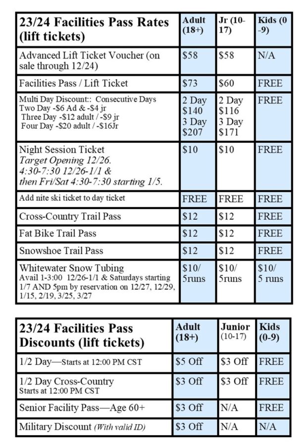 Ski Lift Tickets and Passes | Ski Michigan | Ski Brule Resort