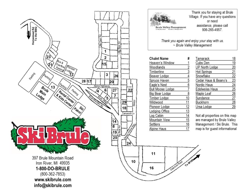 Brule Village Chalets | Michigan Lodging | Ski Brule